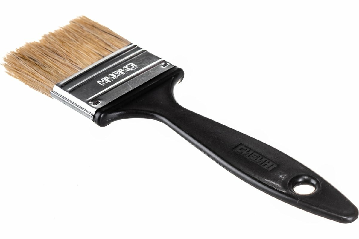 Набор Кисть плоская СИБИН, пластиковая ручка, светлая щетина, 50мм {01008-050} (10 шт)