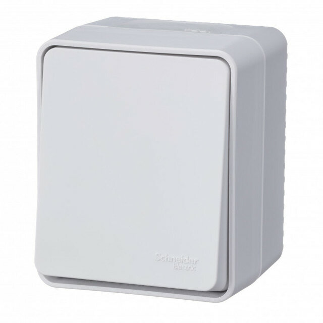 Atlas Design Profi54 1-клавишный переключатель белый для бытовых электросетей