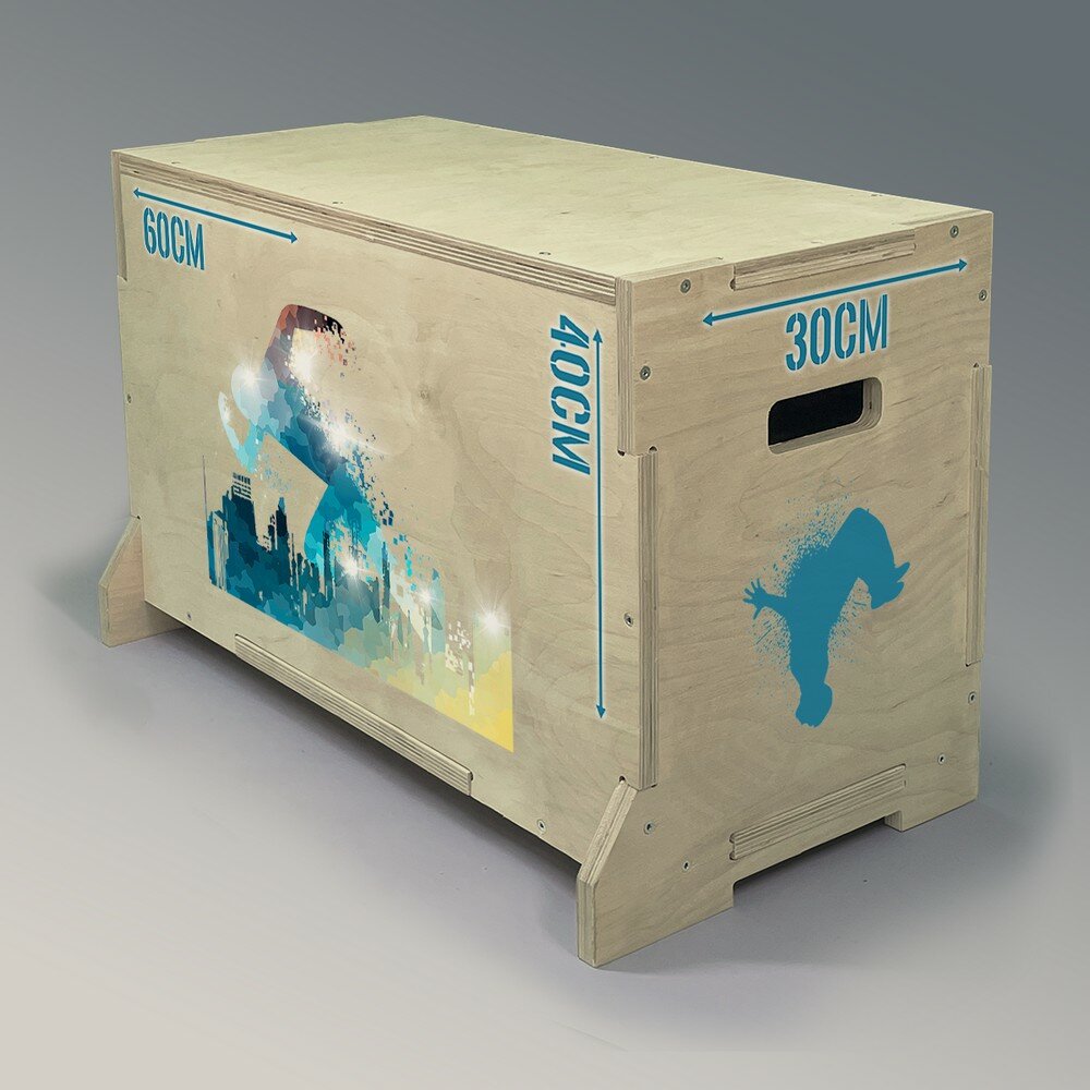 Плиобокс, тумба, опора для прыжков универсальный с принтом спорт паркур - 2007