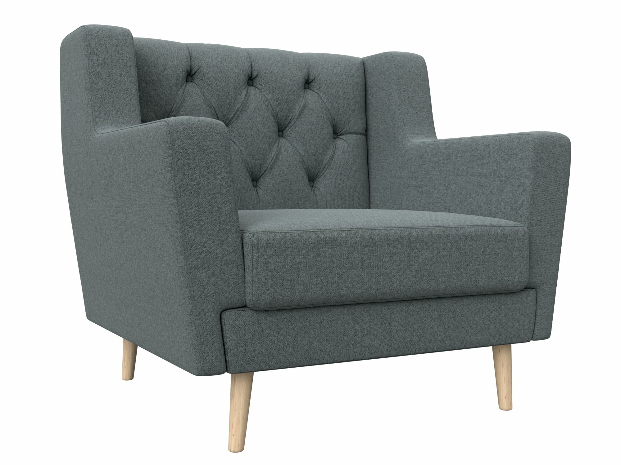 Кресло Брайтон Люкс, рогожка, механизм нераскладной, Амур серый, 78x77x85см. Хит Диванов