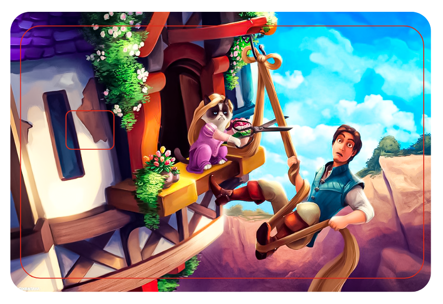 Наклейка на банковскую карту, стикер на карту, Рапунцель кошка