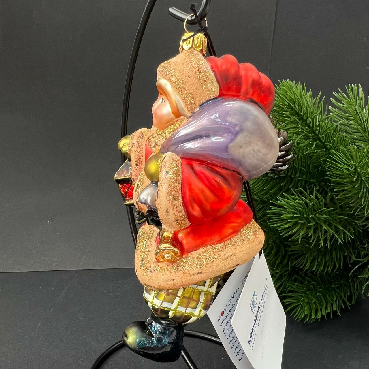 Елочная игрушка Молодой Санта 12см стекло Komozja Family