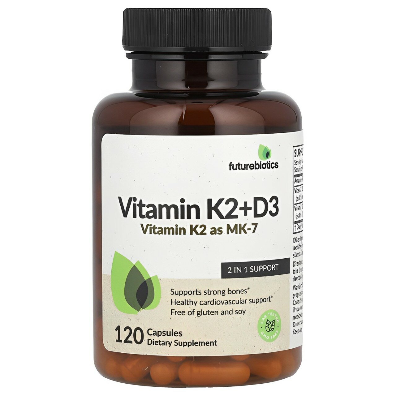 FutureBiotics, Vitamin K2 + D3 with Vitamin K2 as MK-7, 120 Capsules