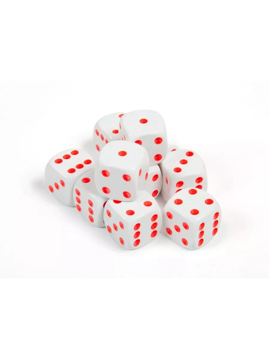 Набор из 10 кубиков D6, 16мм