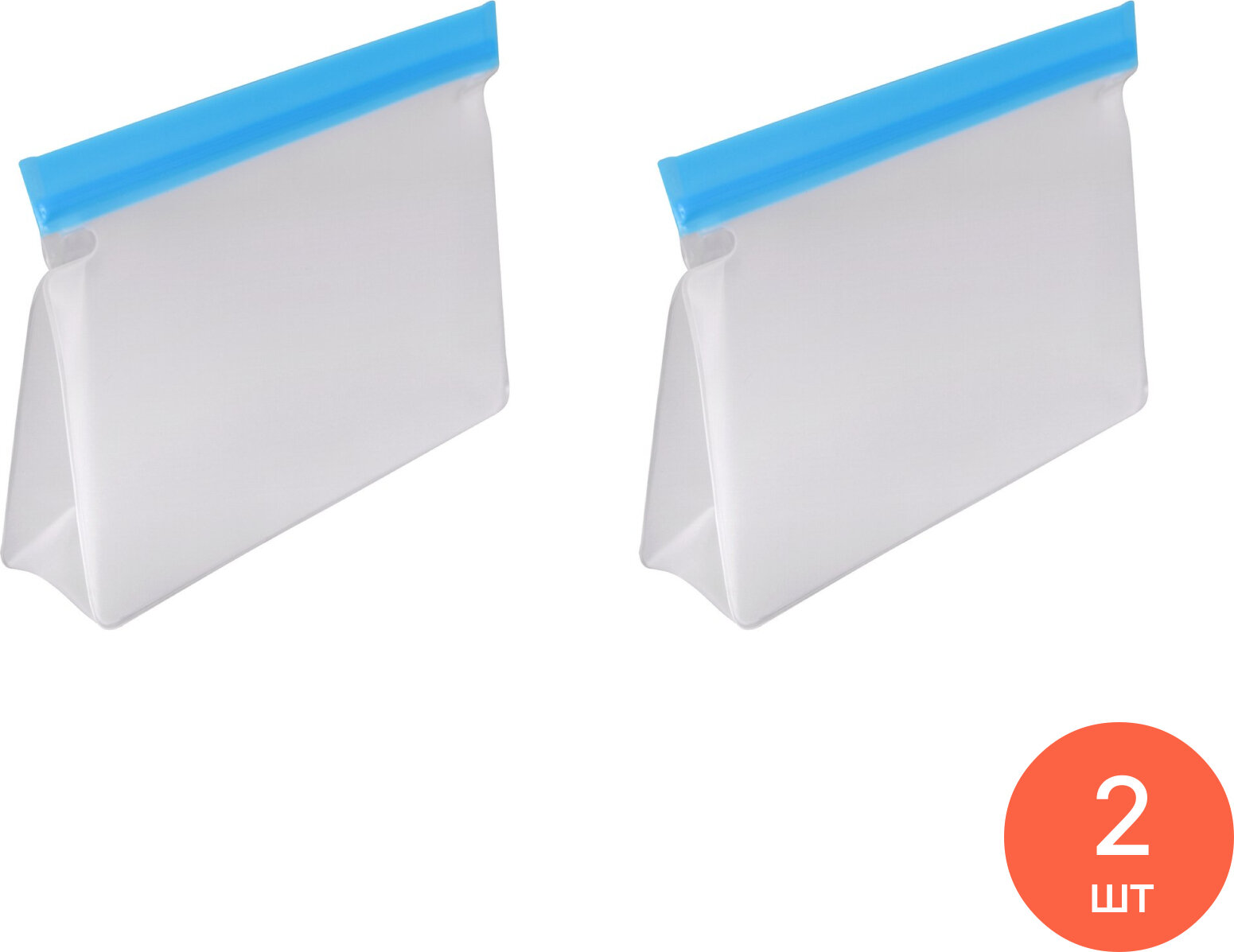 Пакеты для заморозки MultiDom / Мультидом с замком zip lock, из полимерного материала, размер 20х14х5см, в упаковке 1шт. / зип лок пакетики (комплект из 2 шт)