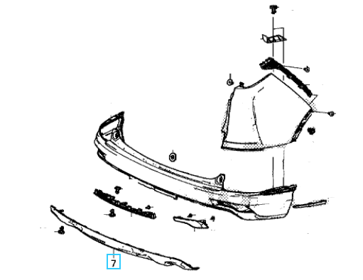 Отделка лыжи заднего бампера в сборе (Оригинал)