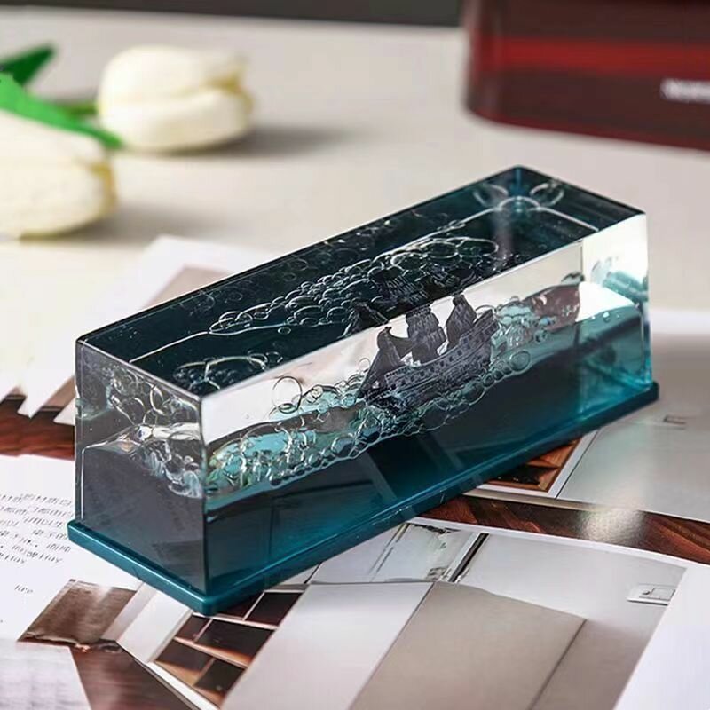 Дрейфующая бутылка с кораблем Черный жемчуг морской декор для рабочего стола, оригинальный подарок коллекционерам и любителям приключений