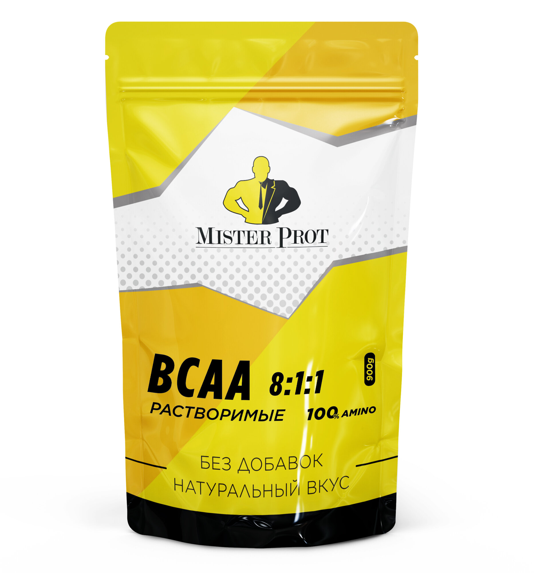 Аминокислоты BCAA 8:1:1 instant Mister Prot 900 гр, Без добавок