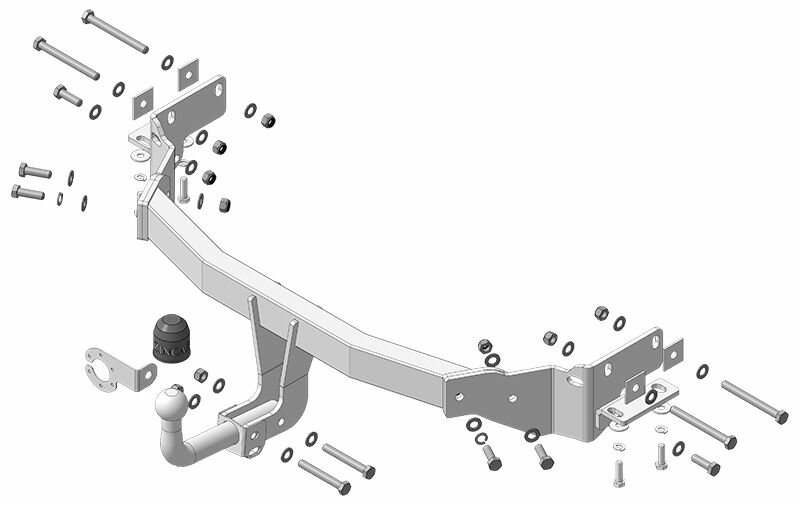 Фаркоп ZincaR оцинкованный Hyundai SantaFe, Kia Sorento 2012-2020 (оцинк. Шар) арт. ZH103A