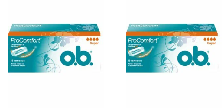 O.B. Тампоны, Comfort супер, 16 шт - 2 уп.