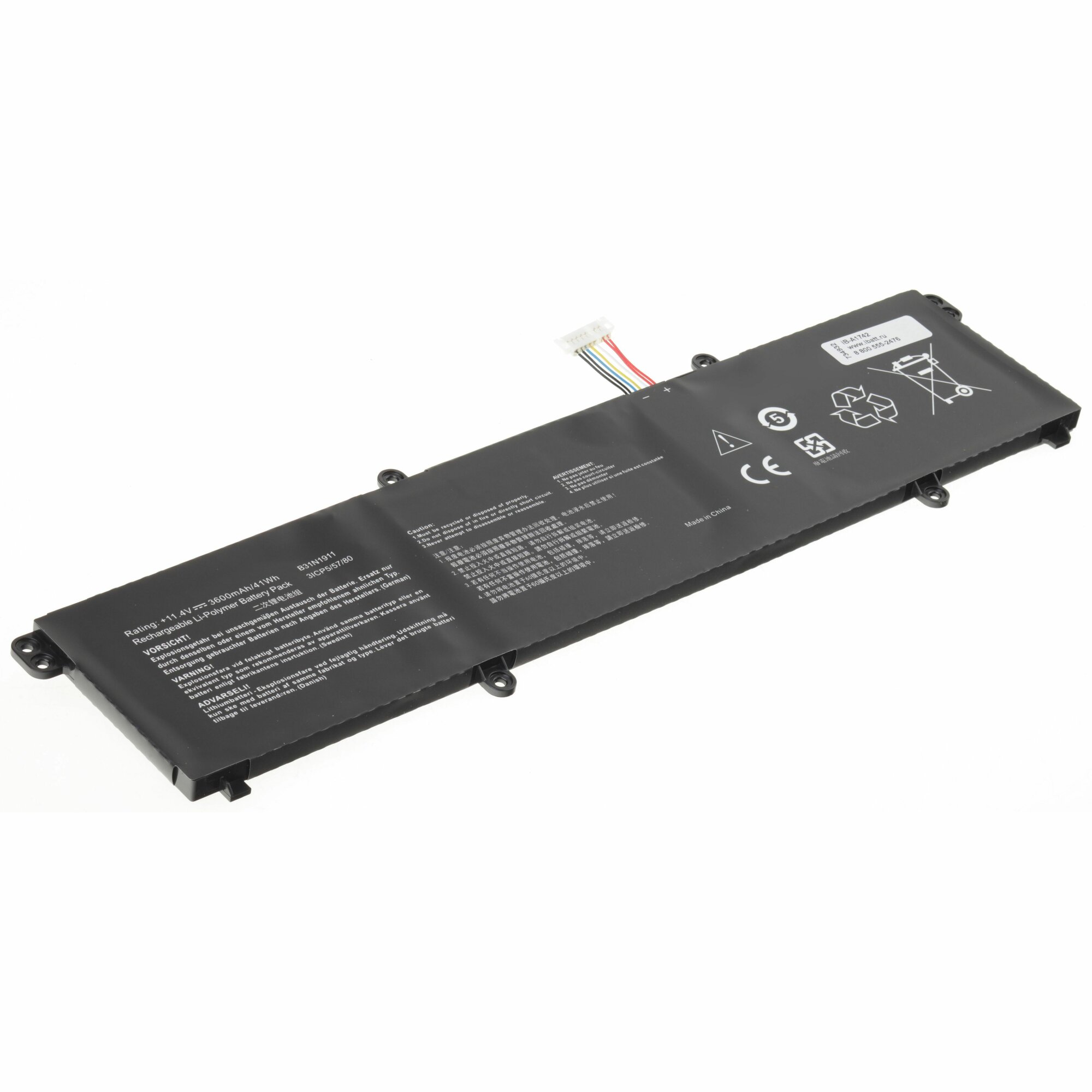 Аккумулятор iBatt 3600mAh для ноутбука Asus V4050F (B31N1911, C31N1911)