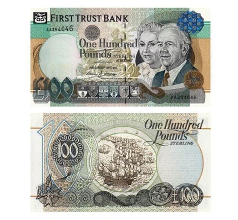 100 фунтов 1998 Ирландия, сувенирная копия, банкноты и купюры редкие коллекционные