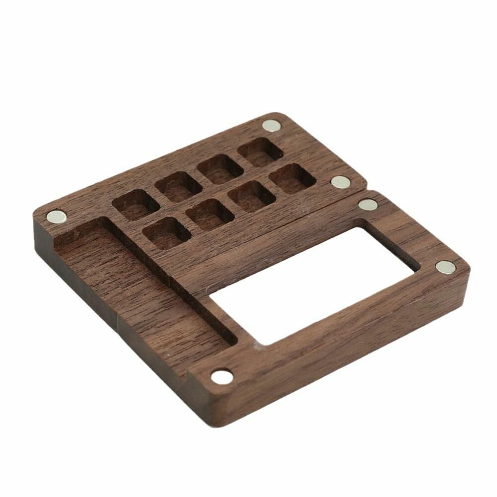 Деревянная коробка для акварельных красок ручной работы, пустая коробка, мини-черный орех, акриловая палитра красок, принадлежности для рисования BH802W