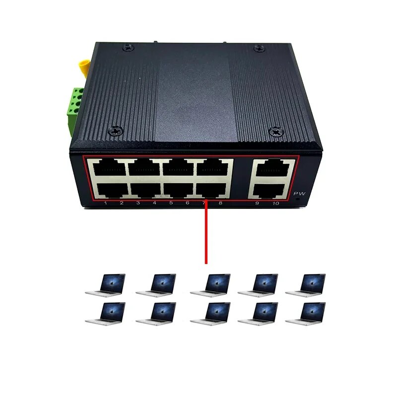 ANDDEAR Промышленный коммутатор Ethernet 10 портов