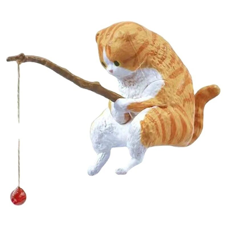 Фигурка кошки рыбака, глиняная, style two
