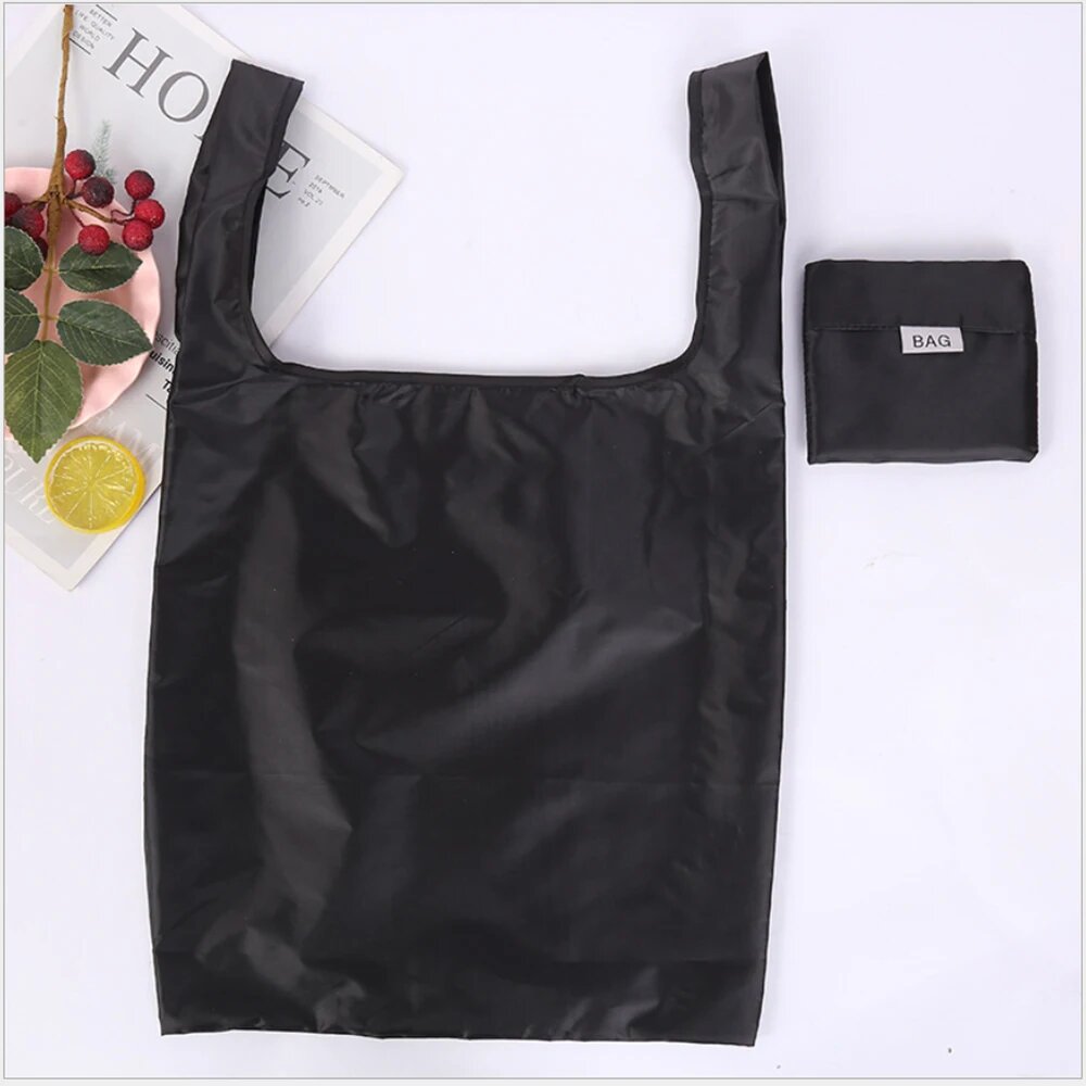 Складная хозяйственная сумка из полиэстера Черный, 1pc, black-Shopping bag