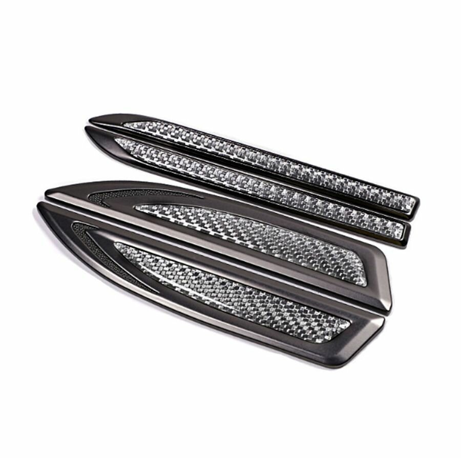 Универсальные боковые накладки на кузов автомобиля из алюминиевого сплава + настоящего карбона, декоративные наклейки, эмблемы, аксессуары для внешней отделки