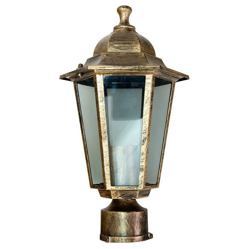 Светильник садово-парковый Feron 6103/PL6103 шестигранный на столб 60W E27 230V, черное золото 11129