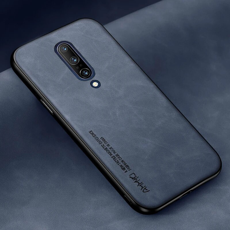 Чехол для Oneplus 6/7/8 Pro, синий кожаный