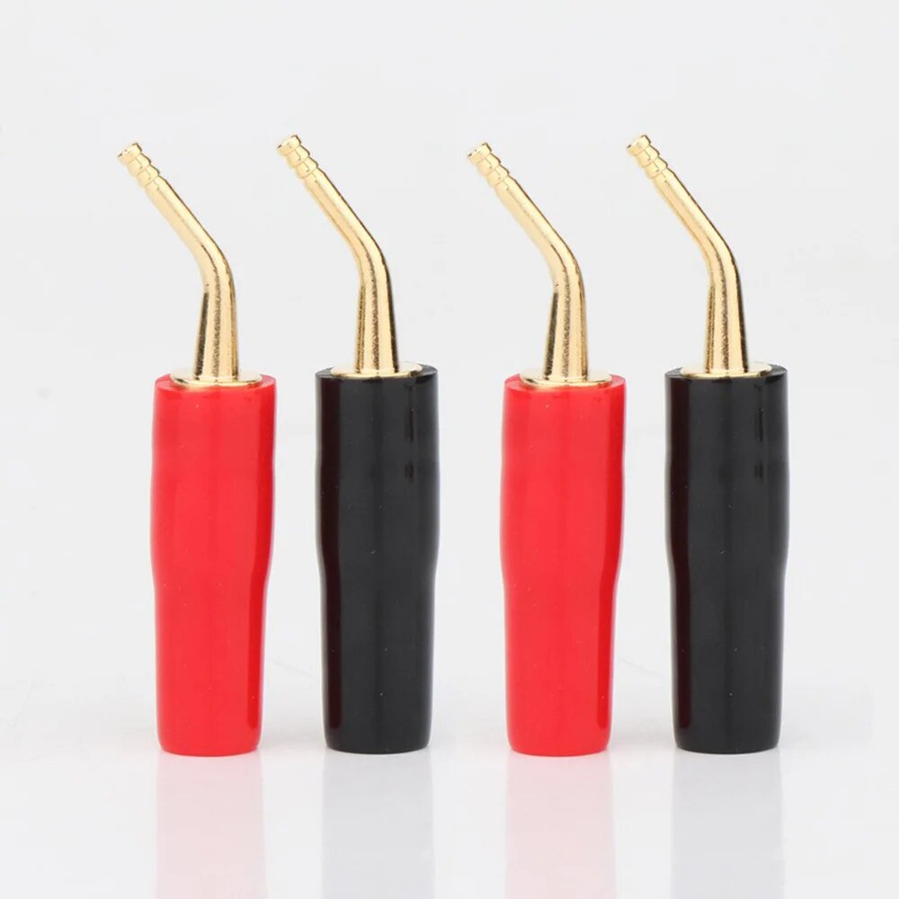 Позолоченные штекеры типа «банан», аудиоразъем, фоторазъем, 4 шт, разъем типа «банан» для Hi-Fi аудиоколонок