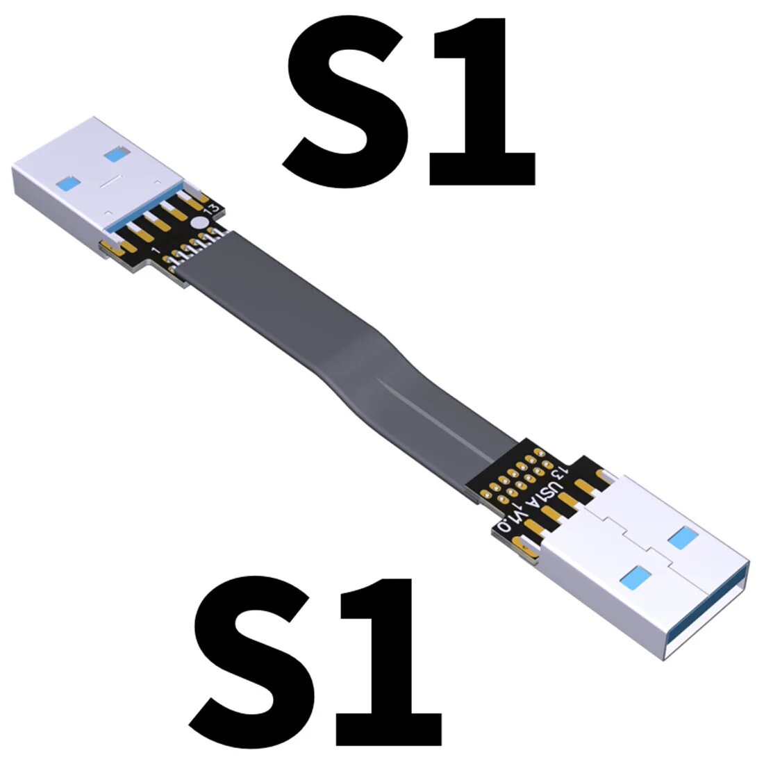 ADT-Link USB 3.0 плоский кабель USS 20cm, S1A-S1B