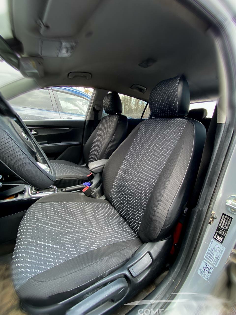 Авточехлы для Lada Samara (ВАЗ 2113-15)/ Нива 2131 (5-дверн) с 2012г Твид Черный/ Экокожа Черная