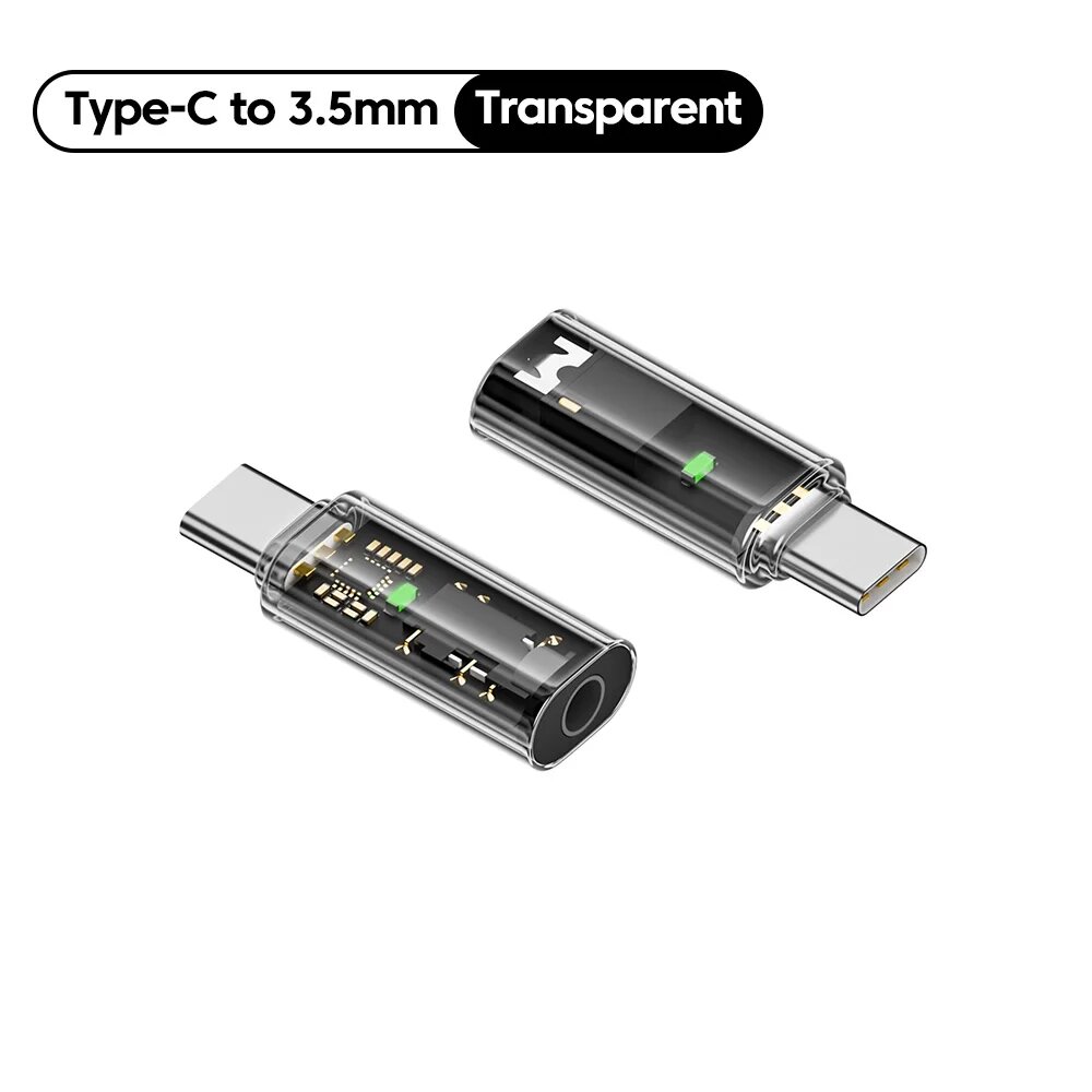 Аудиоадаптер для наушников OLAF Type C на 3,5 мм, 3, 5, гнездовой USB C Aux Transparent