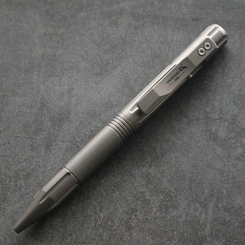 Тактическая ручка из титанового сплаваРучка шариковая Mancope, Титановый сплав, серый, TCBI020G