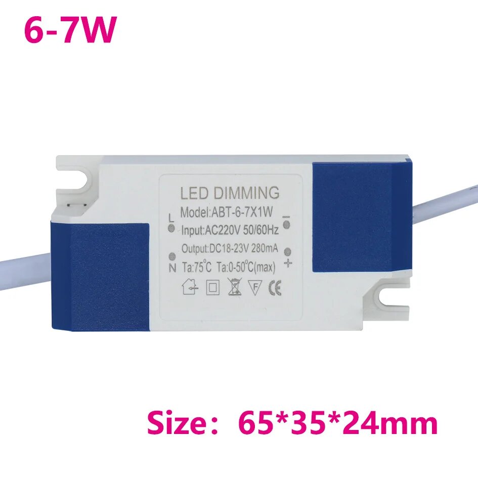 LED диммер ABT-6-7X1W 6-7W, 65*35*24mm