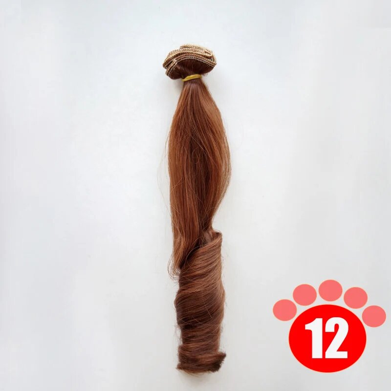 Коричневые вьющиеся волосы для кукол Msiredoll, 20*100 см, colour 12
