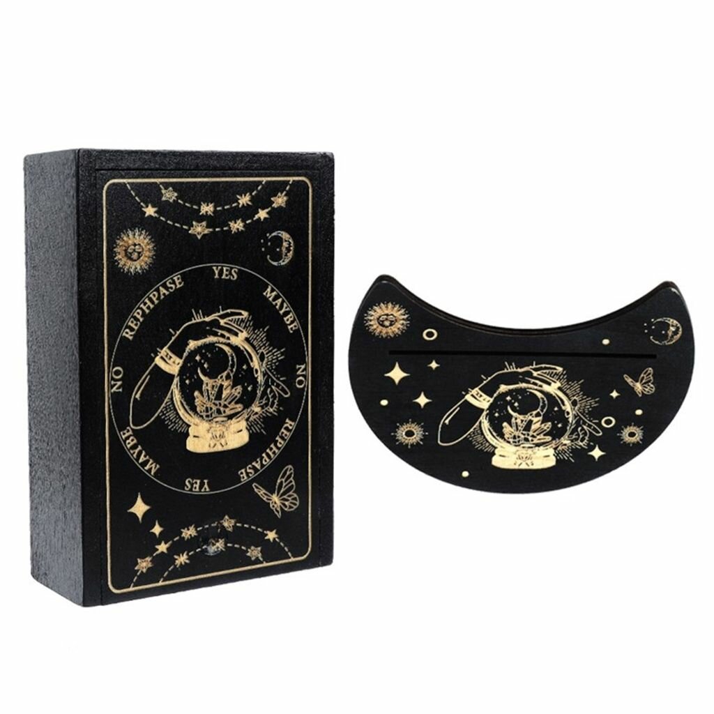 Game Tarots Cards Box Wood Case с держателем карты портативные контейнерные астрологии безделушки