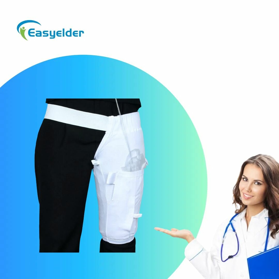 Easyelder Принадлежности для сбора мочи для взрослых, можно носить на ягодицах, можно чистить, белое, M