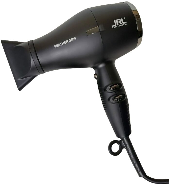Фен компакт jRL Professional для сушки и укладки волос чёрный 1800W Feather 3660