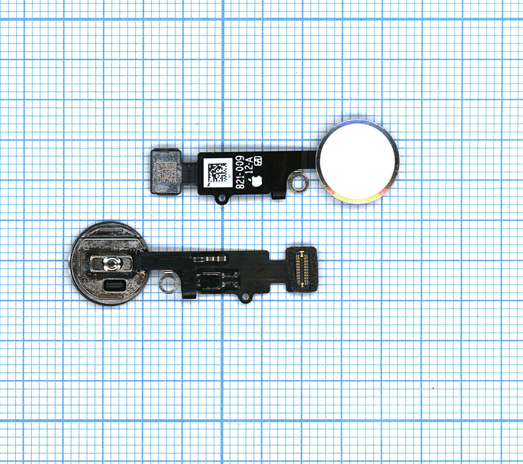 Кнопка HOME в сборе с механизмом и шлейфом для iPhone 7, 7 Plus, 8, 8 Plus, SE 2, SE 3 белая