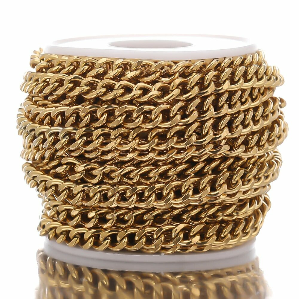 Кубинские цепи из нержавеющей стали Semitree 1 метр gold color