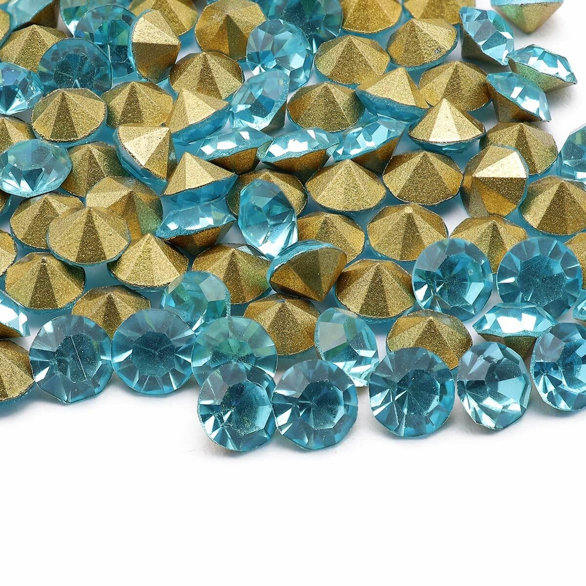 Стразы конусовидные риволи 3,9мм, ss16, 8гр./упак (стекло) (202)