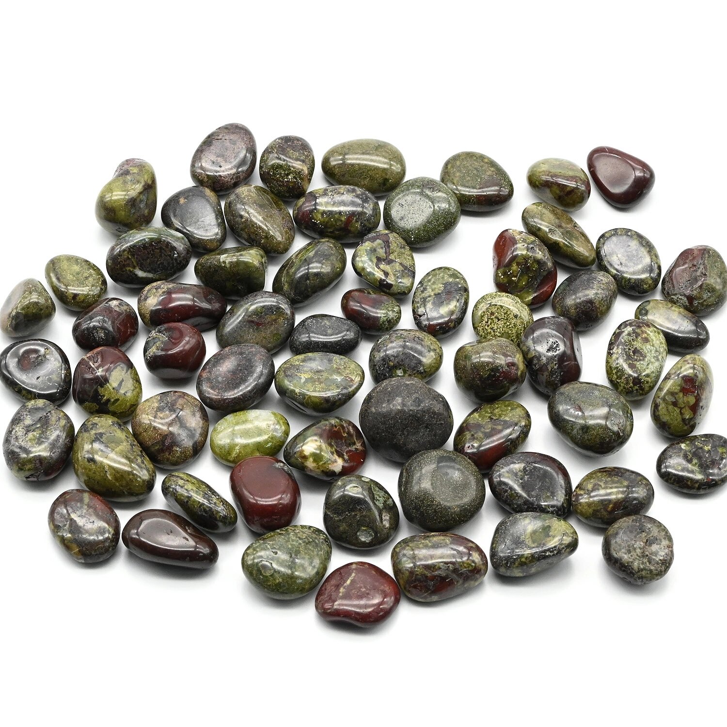 Яшма зеленая галтовка фракция 10-15мм, упаковка 100г .