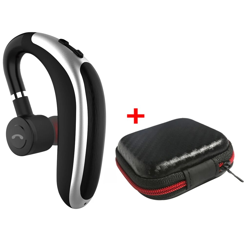 Беспроводная гарнитура V9 Bluetooth 5.0, черная, с чехлом