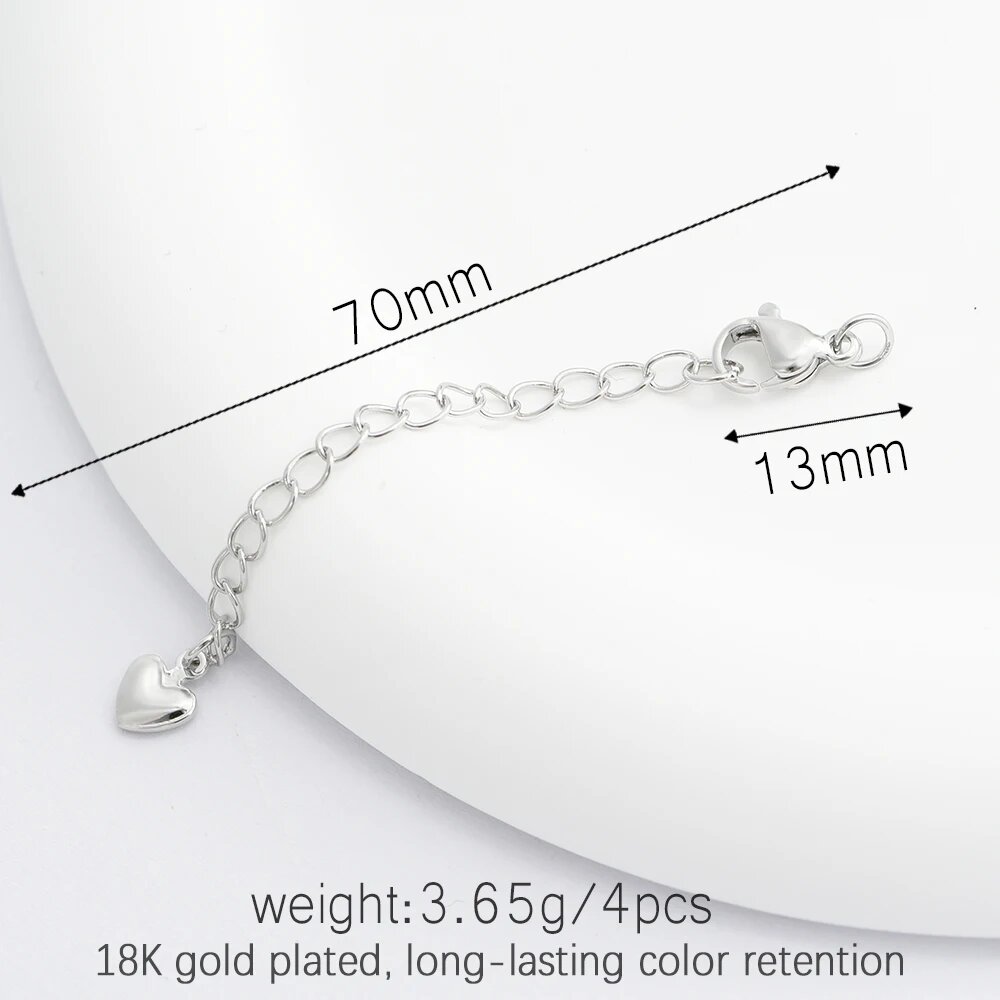 YANASI 4шт. удлинитель для браслета, Rhodium Plated, 70x13мм