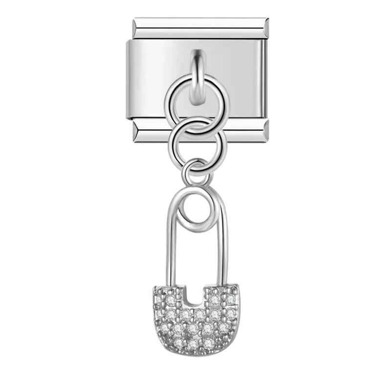 Подвеска на браслет Charm Lock с кристаллами, металл I
