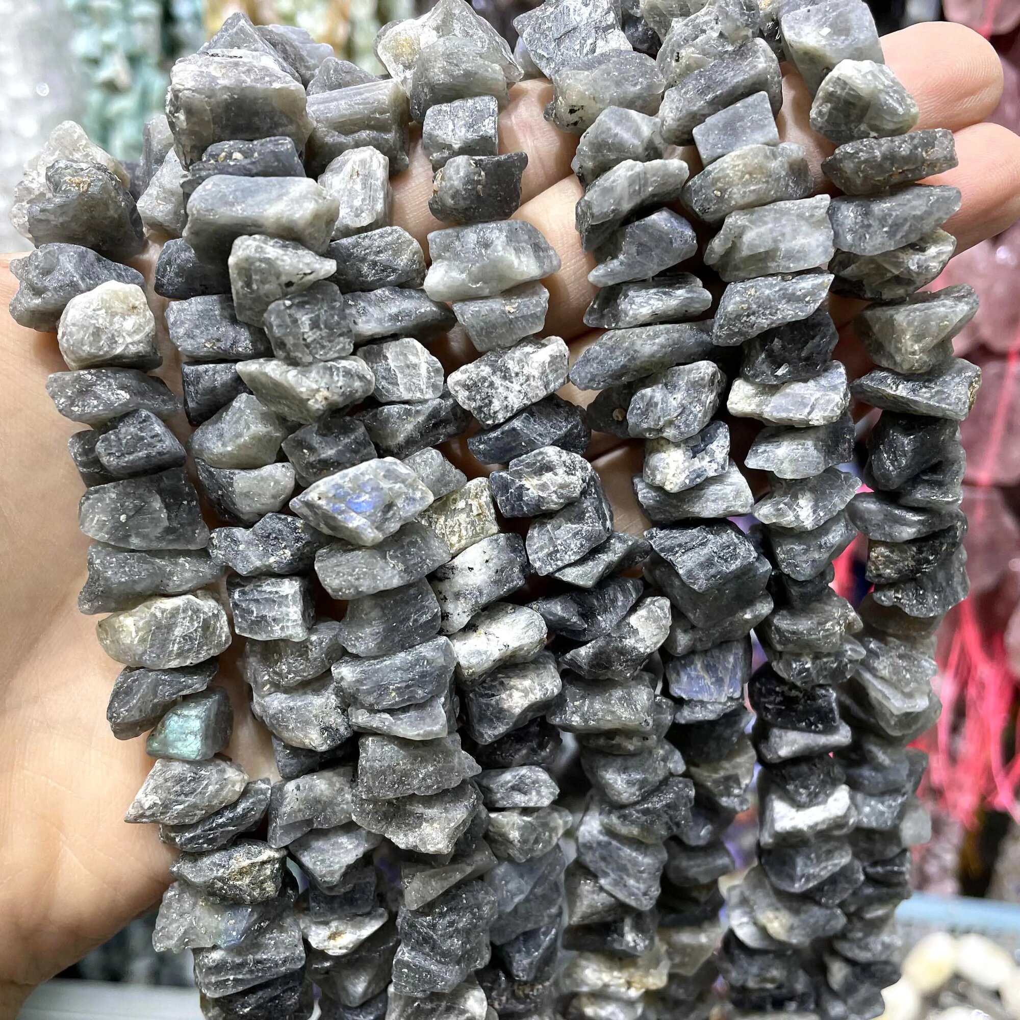 Бусины из лабрадорита, натуральный камень