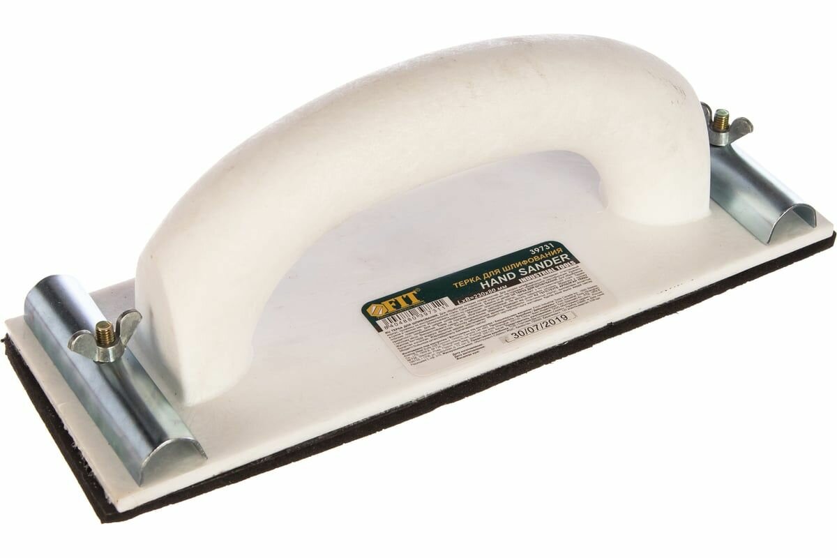 Терка д/наждачной бумаги FIT IT пластик. с мет. прижимом 230 х 80 мм 39731