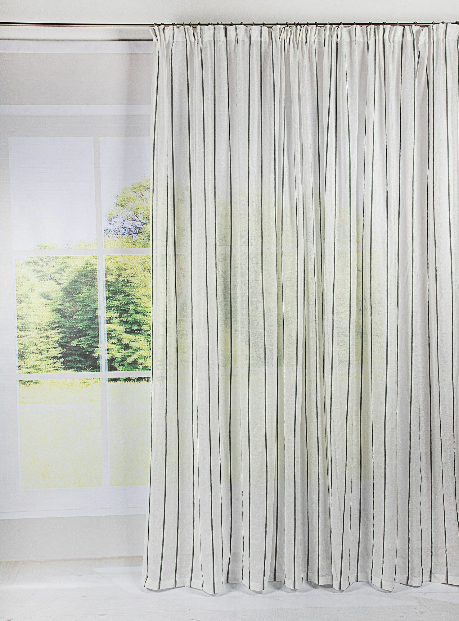 Тюль плотная под лен для комнаты высота 270 ширина 300 с рисунком