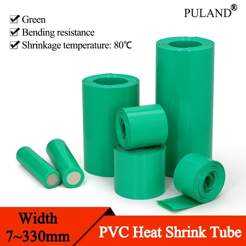 Зеленая термоусадочная трубка ПВХ 7-330 мм Width 50mm Dia 32mm, 2 meters