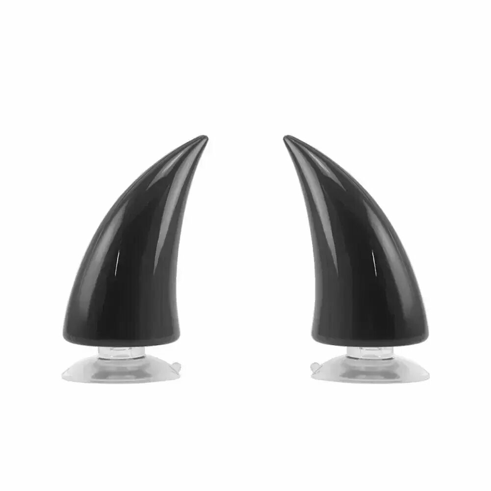 2 шт. шлем стильный большой длинный черный Дьявол Рога для мотоциклетного шлема Черный, Black A