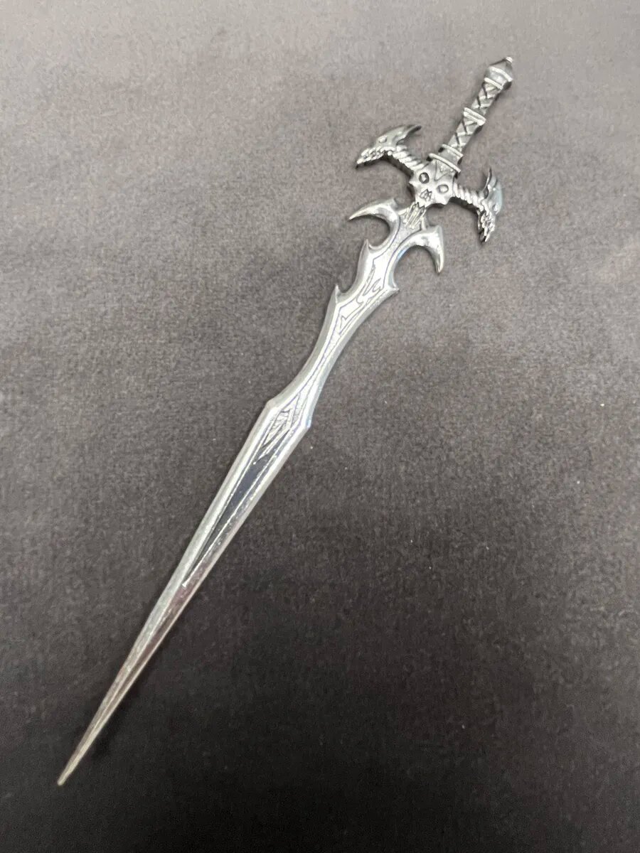 Заколка-шпилька для волос NES "Меч Череп", металл, серебристый, 16,5 см