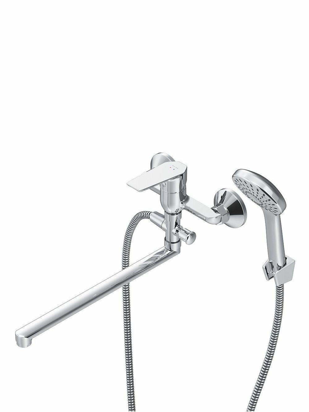 Смеситель AM.PM Gem для ванны/душа, длинный излив, с душевым набором, хром F90A90100