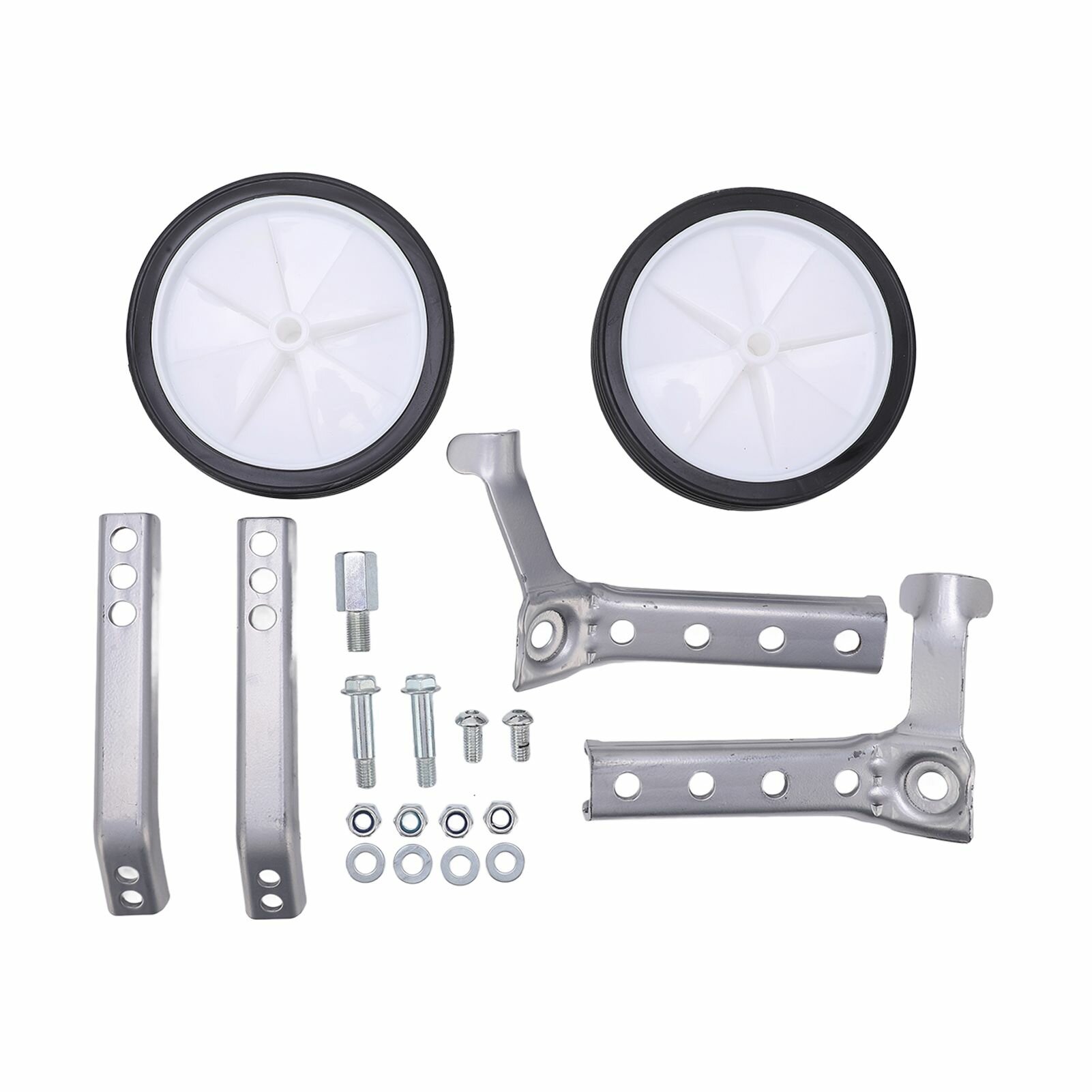 Велосипедные тренировочные колеса, регулируемые стальные пластиковые вспомогательные опорные колеса для езды, набор для детей от 18 до 24 дюймов, BikeGray