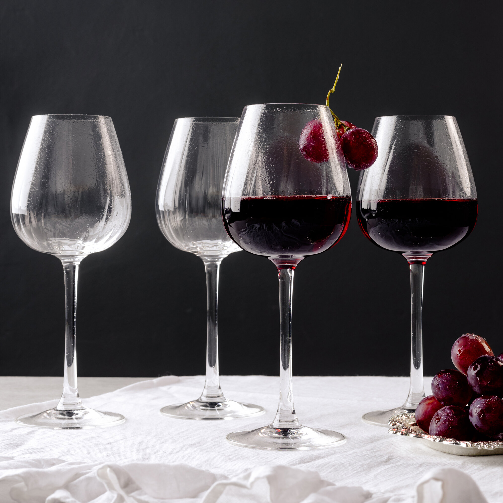 Набор бокалов для вина 350 мл, 4 шт, хрустальное стекло Cristal D'Arques Swirly