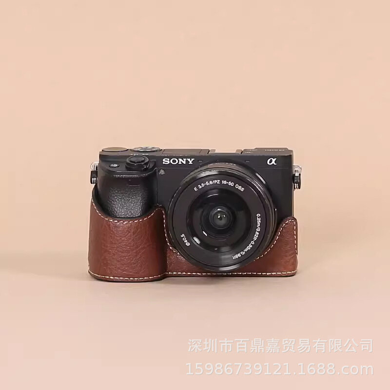 Чехол-сумка, для Sony a6300/a6400/a6100/a6000, кожаный, коричневый